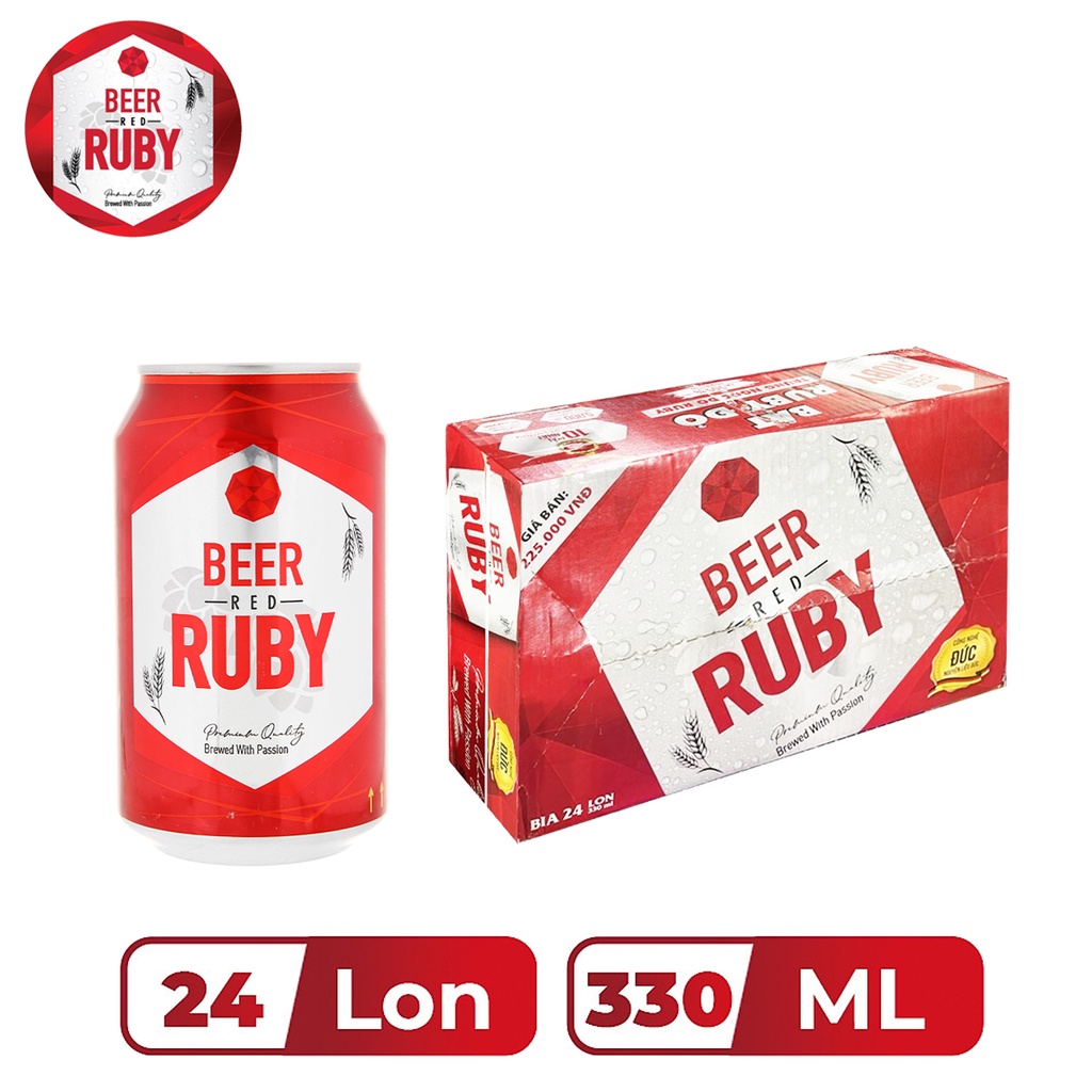 THÙNG 24 LON BIA RED RUBY 330ML | Shopee Việt Nam