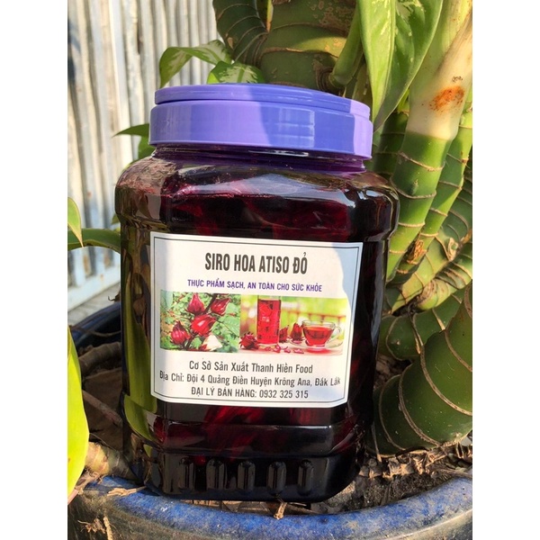Siro hoa Atiso đỏ( kèm hoa astiso) 1kg đậm đặc nguyên chất, astiso đỏ ...