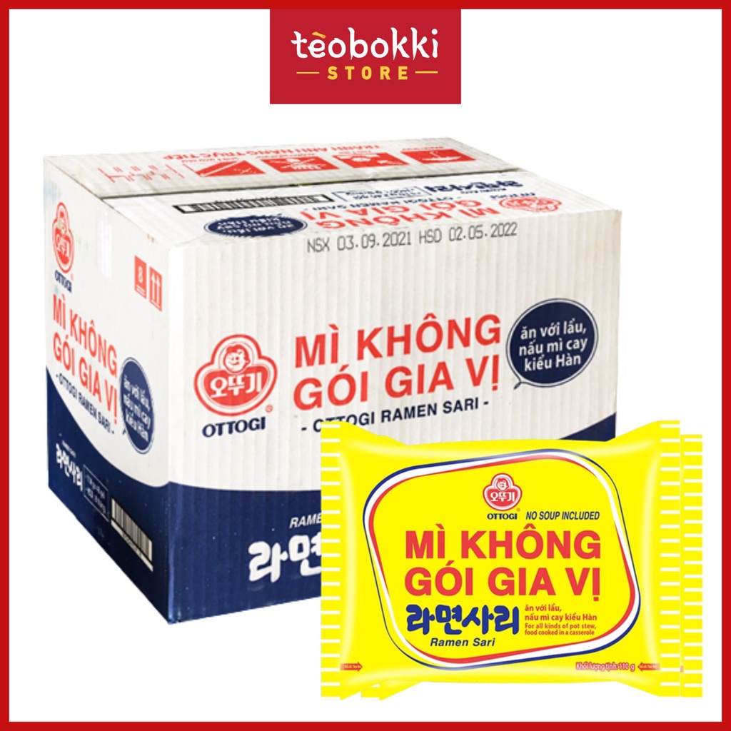 Thùng 48 gói mì không gói gia vị (mì ăn lẩu) Ottogi 110g | Shopee Việt Nam