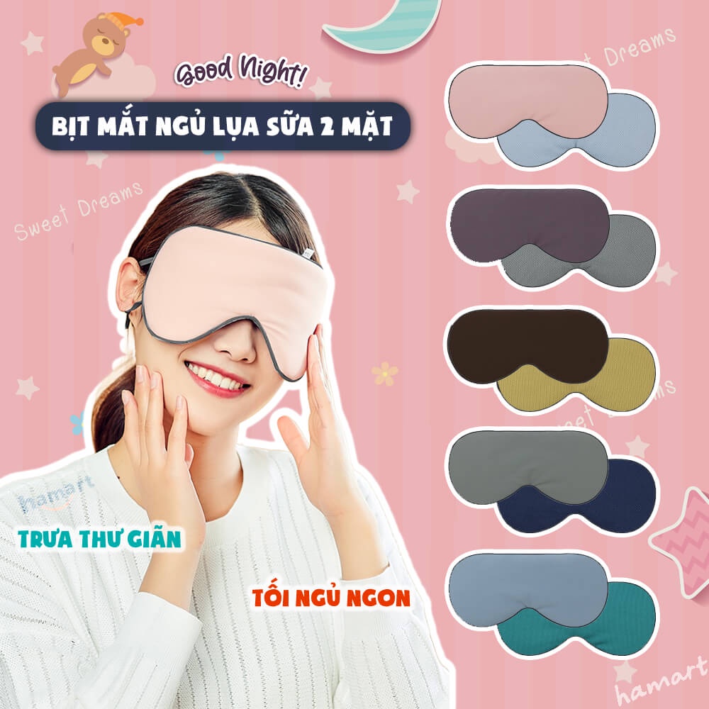 Mặt Nạ Che Mắt Ngủ Lụa Mềm 2 Mặt Hamart Băng Bịt Mắt Ngủ Lưới Mắt Chim ...