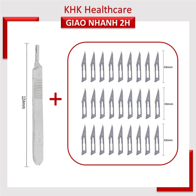 Cán dao mổ số 3 kèm 30 lưỡi dao Doctor số 11 (Ấn Độ) | Shopee Việt Nam
