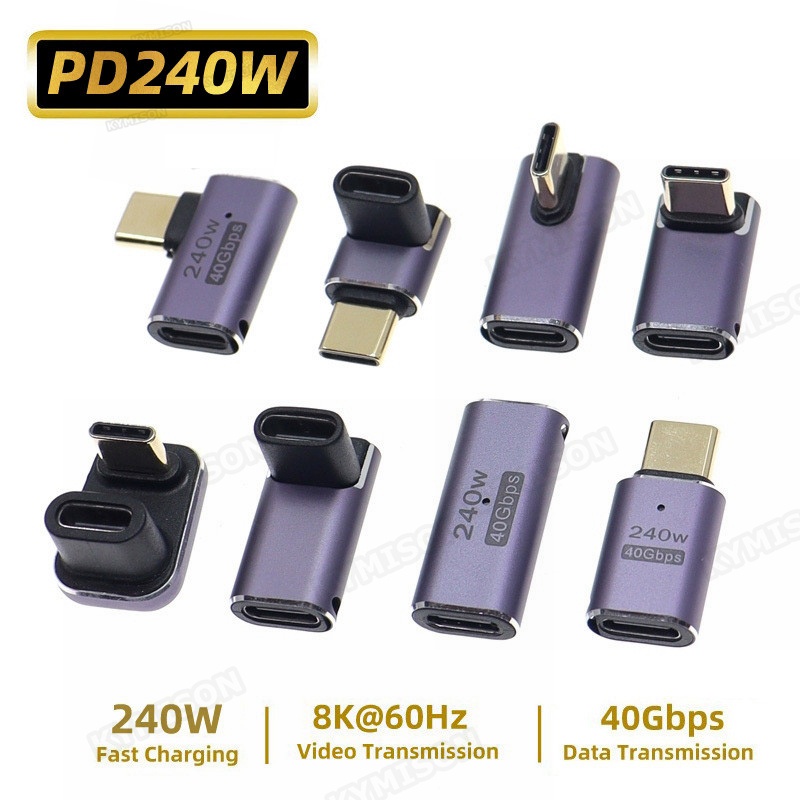 Bộ chuyển đổi USB Type C 240W USB4 Bộ chuyển đổi sạc Type-C truyền dữ ...