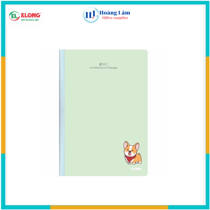 Vở Klong caro B5 80 trang,120 trang,200 trang caro may dán gáy bìa màu Pastel, sổ Klong MS ...