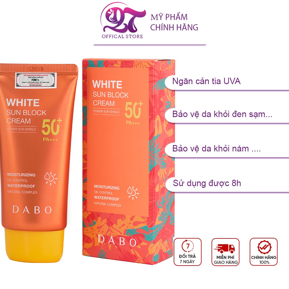 Kem chống nắng trắng da Dabo White Sunblock Cream SPF50 PA+++ 70ml ...