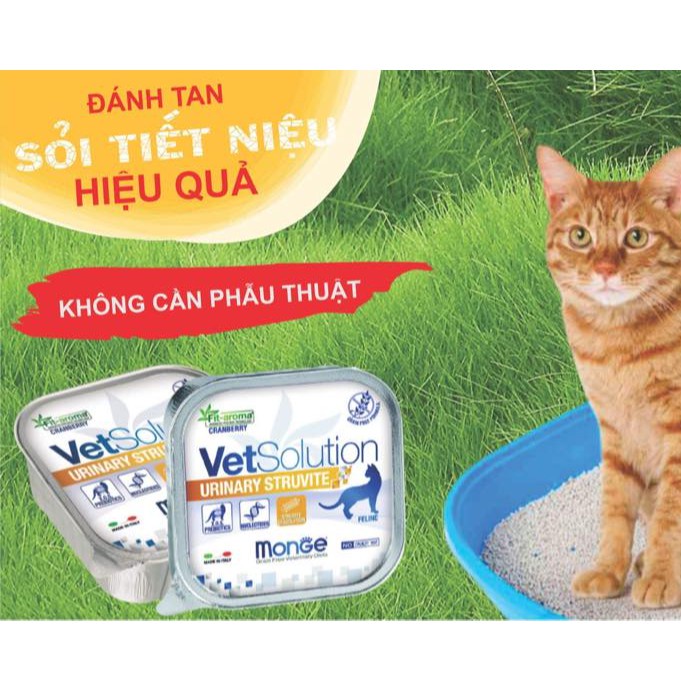 Pate Monge VetSolution Urinary Struvite hỗ trợ tiết niệu hòa tan sỏi struvite cho mèo 100g ...