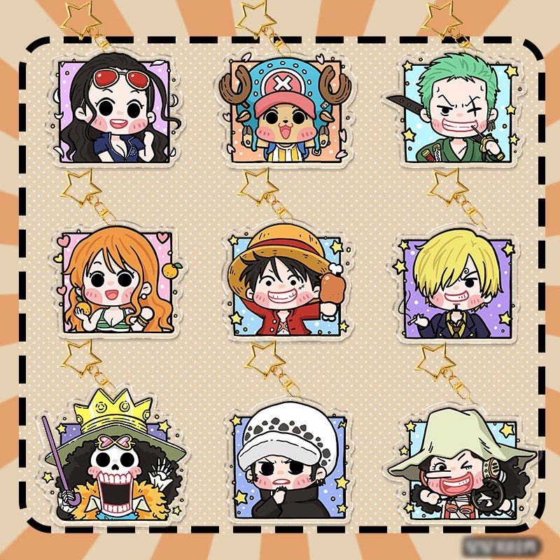 Móc khóa ONE PIECE Đảo Hải Tặc ver VUÔNG CUTE anime mica chibi arcylic ...