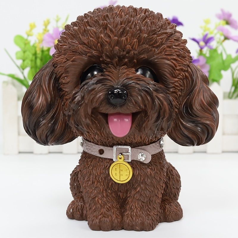 Ống Heo Tiết Kiệm Bằng Nhựa Resin Không Vỡ Hình Chú Chó Teddy Hoạt Hình ...