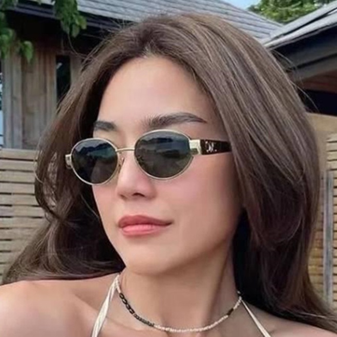 Kính mát nữ SAMJUNE gọng hình bầu dục thời trang phong cách retro ...