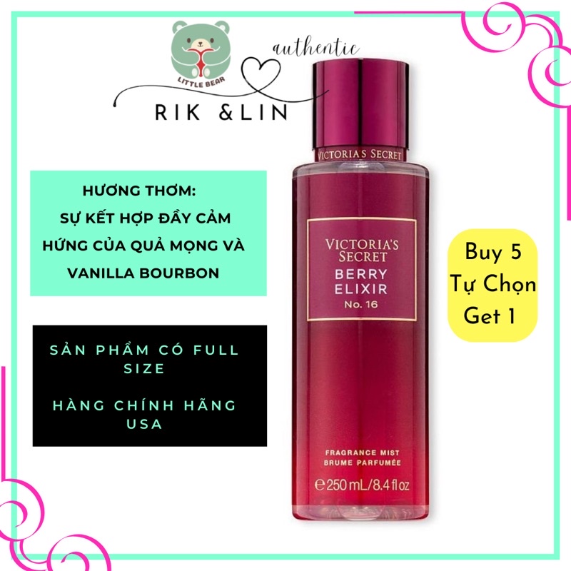 BERRY ELIXIR No.16 - Xịt Thơm Toàn Thân Body Mist Victoria’s Secret Usa ...