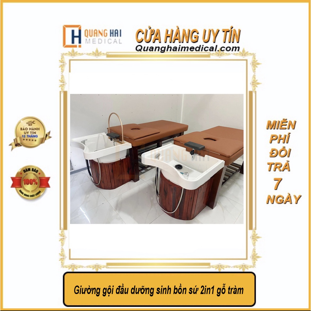 Ghế gội đầu dưỡng sinh gỗ tràm 2in1 bồn sứ có vòm dưỡng sinh | Shopee ...