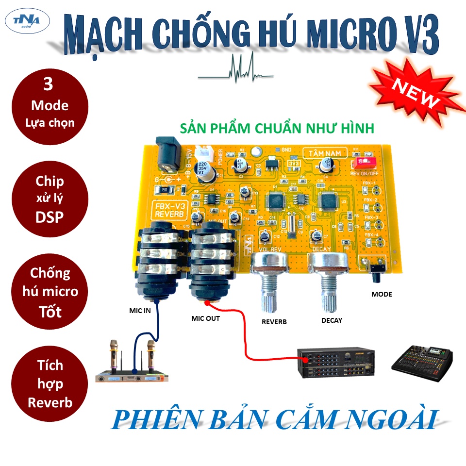 [Hàng Xịn] Mạch Chống Hú Micro Reverb V3 Phiên Bản Cắm Ngoài | Chống Hú ...