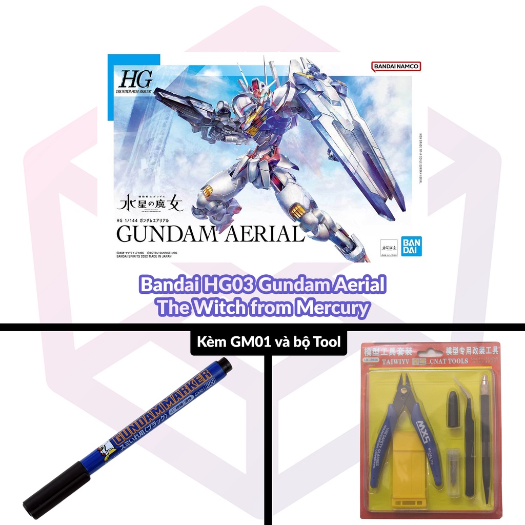 Mô hình Gundam Bandai HG 03 Gundam Aerial 1/144 The Witch from Mercury [GDB] [BHG] | Shopee Việt Nam