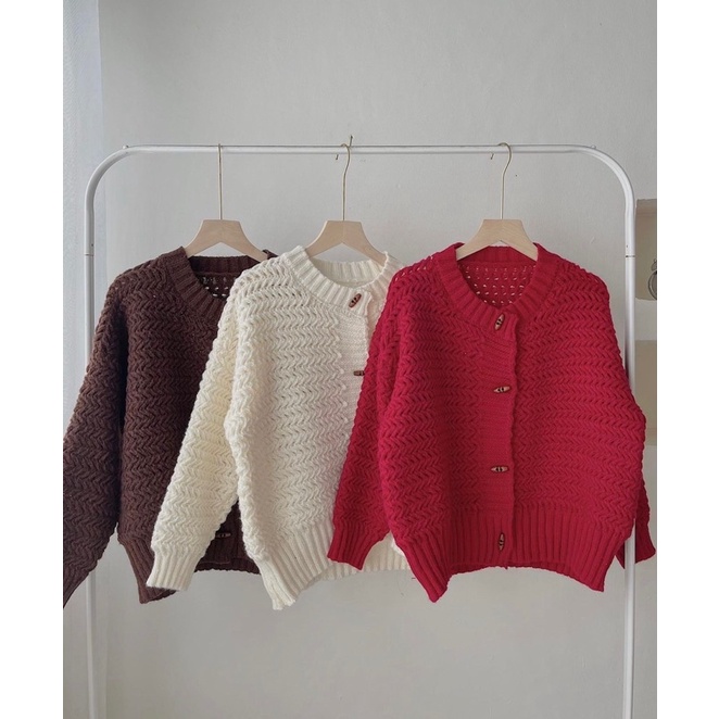 Áo cardigan len nút gỗ, áo khoát len nữ zinistore | Shopee Việt Nam