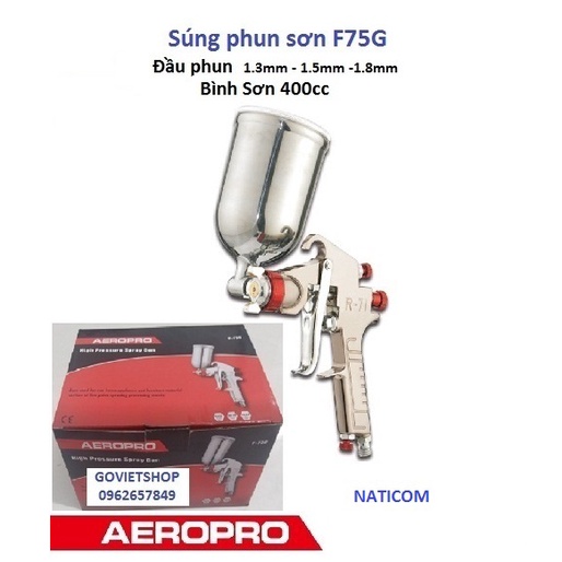 Súng phun sơn F75G hiệu AEROPRO có cốc sơn 400cc | Shopee Việt Nam
