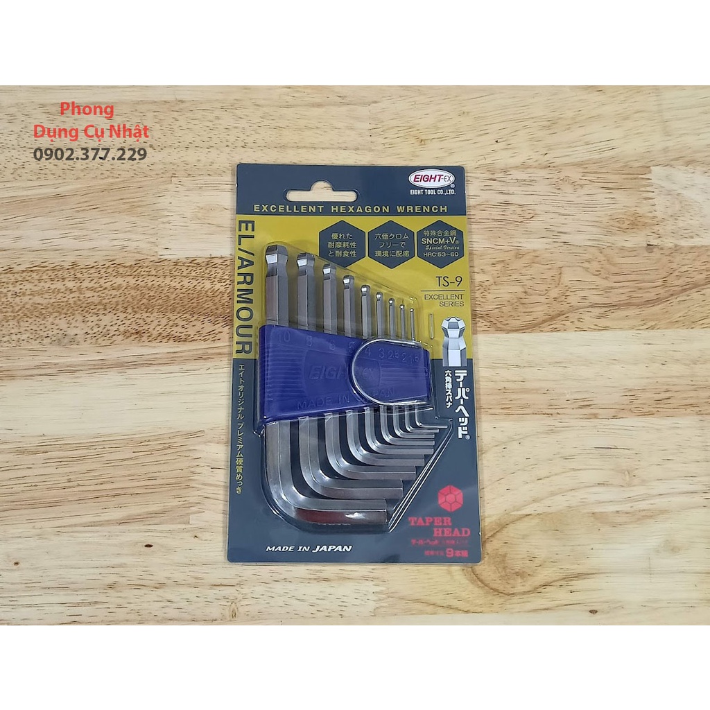 Bộ lục giác đầu bi loại ngắn TS-9 EIGHT Made In Japan | Shopee Việt Nam