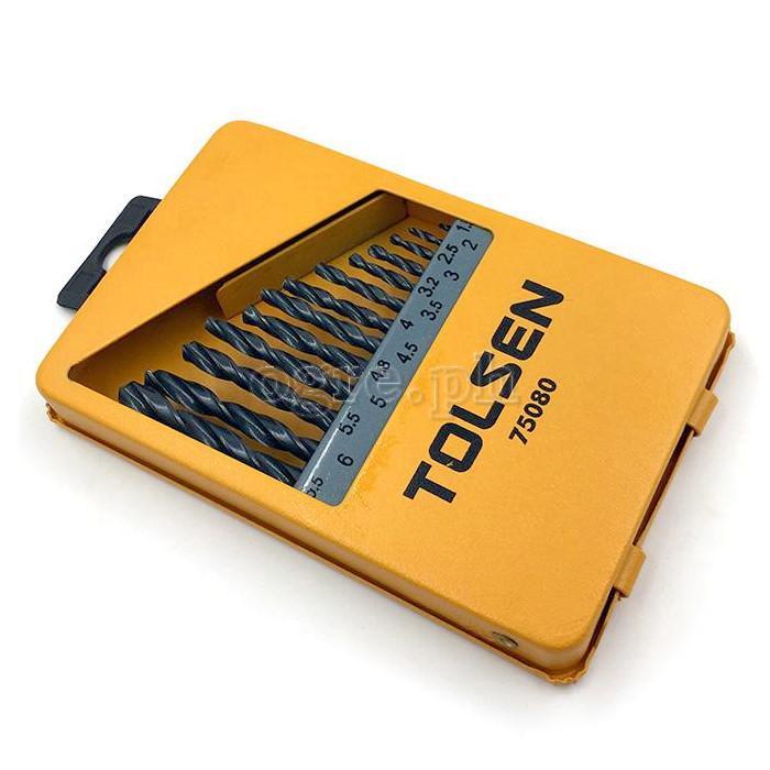 Bộ khoan sắt 13 cây công nghiệp TOLSEN 75080 cỡ từ 1-6,5 mm, hợp kim ...