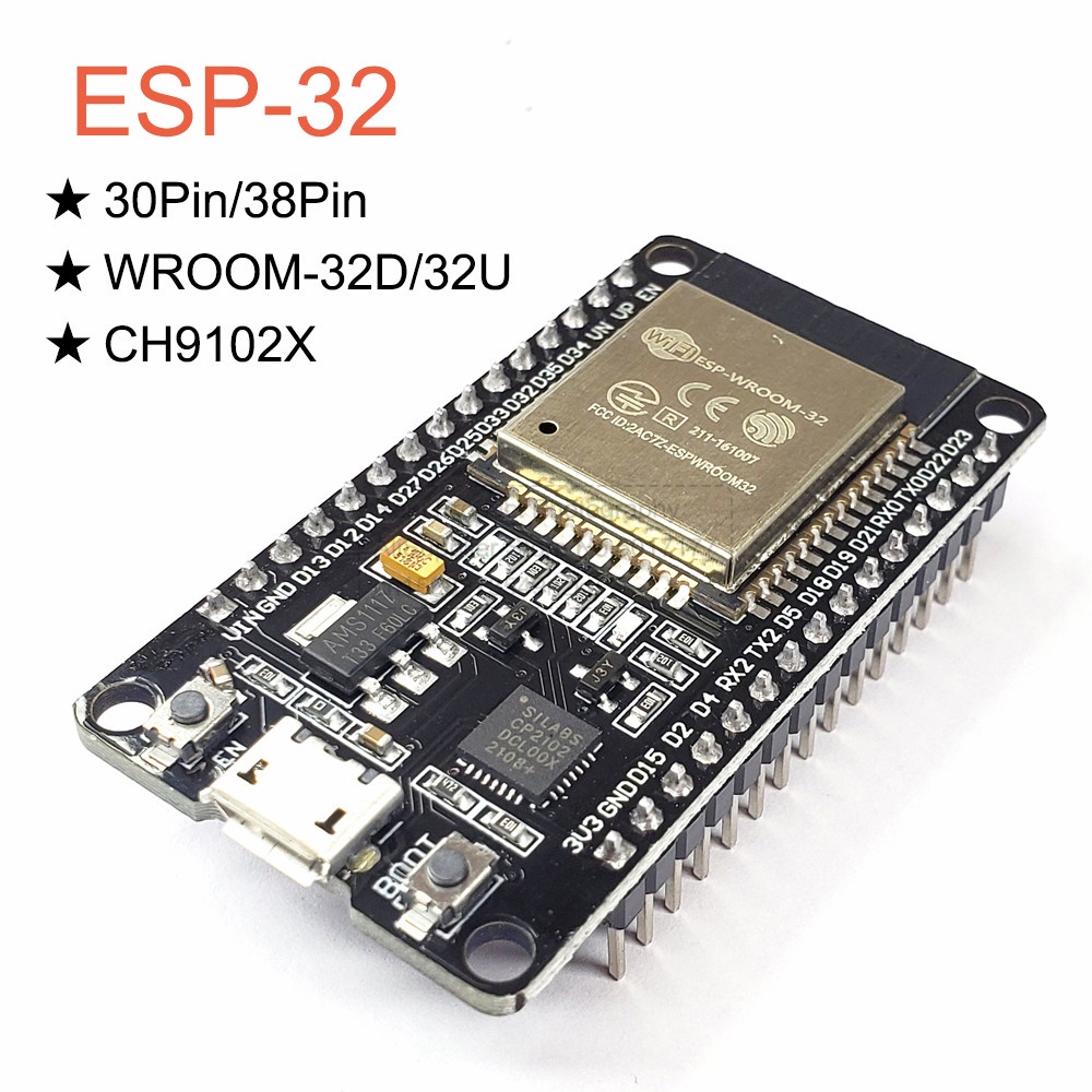 Mô Đun Phát Triển WiFi Bluetooth ESP32 WROOM 32D 32U Lõi Kép CP2102 ESP8266 CH9102X | Shopee ...