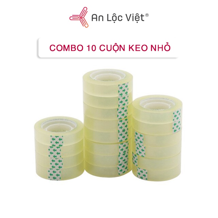 [BAO GIÁ SÀN] Băng Keo Trong 1,8cm 15Yard (Vòng Nhỏ) - Combo 10 cuộn Băng Keo Văn Phòng cực tiện ...