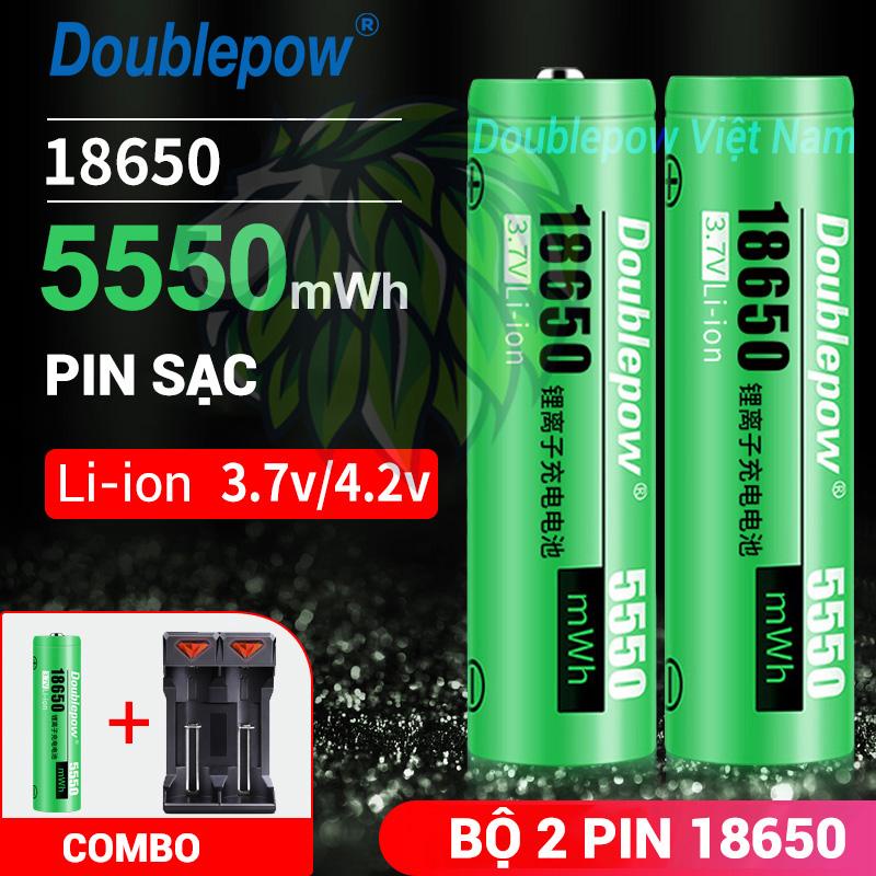Pin sạc 18650 3.7V 5500mWh Doublepow kèm sạc đa năng cho pin 26650 ...