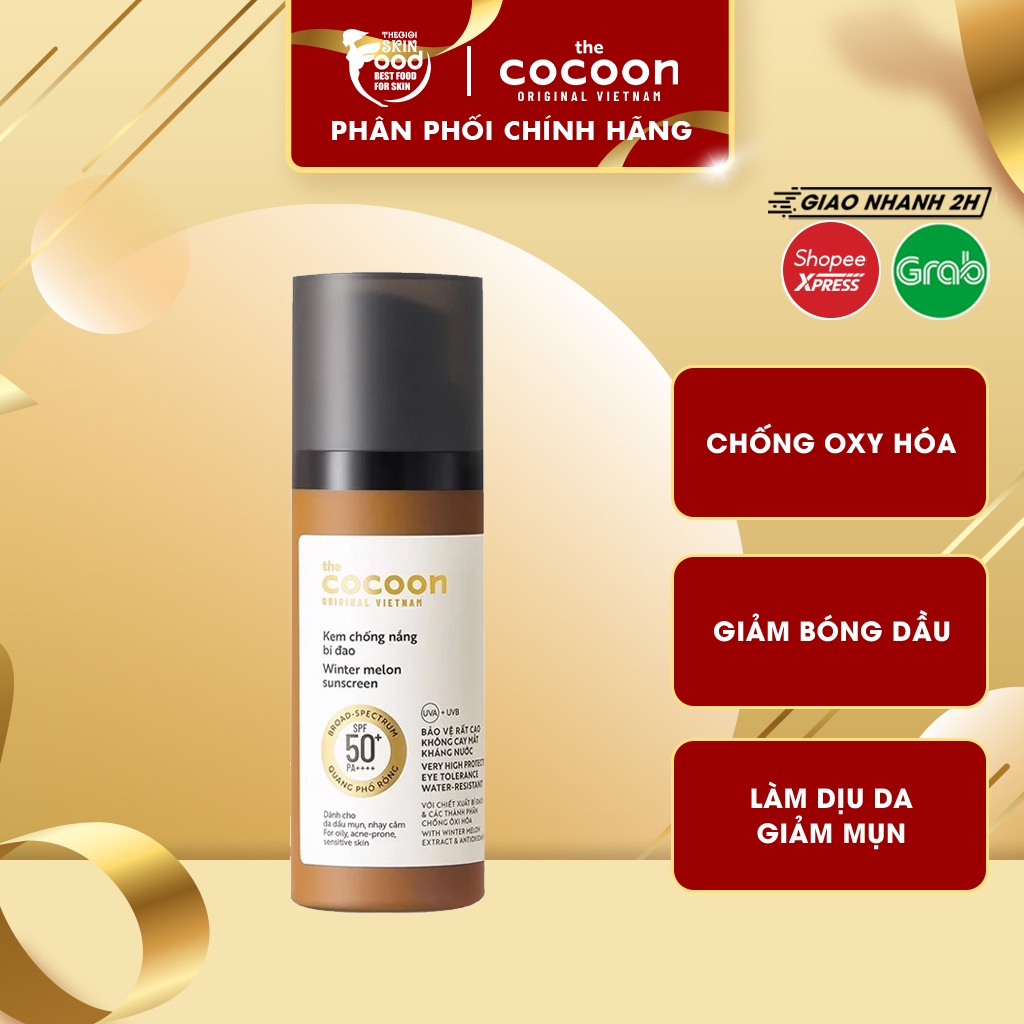 Kem Chống Nắng Bí Đao Quang Phổ Rộng Dành Cho Da Dầu, Nhạy Cảm Cocoon ...