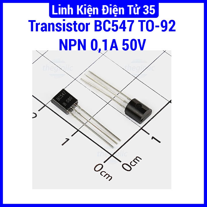 Transistor BC547 TO-92 NPN dòng 0,1A điện áp 50V | Shopee Việt Nam