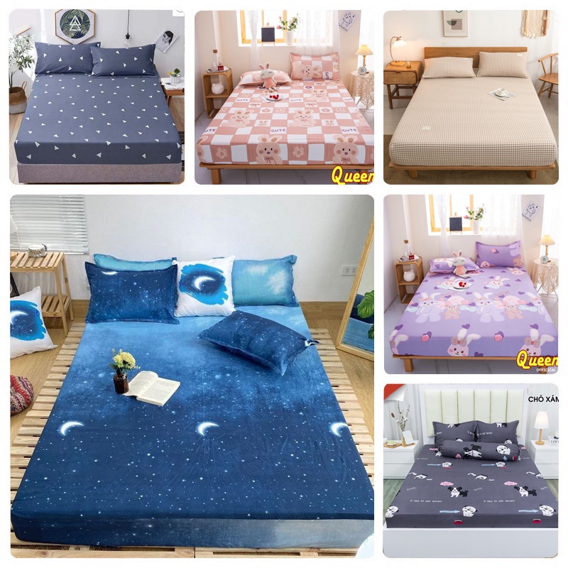 SET 4 món 3 món VỎ CHĂN GA GỐI poly cotton 1m2, 1m4, 1m6, 1m8, Drap Ga Trải Giường Cute ...