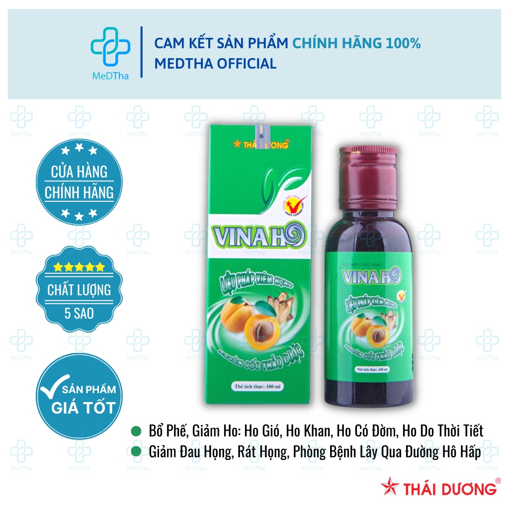 Siro Ho VINAHO Thái Dương - Bổ Phế, Giảm Ho, Long Đờm, Ho Cảm, Ho Gió ...