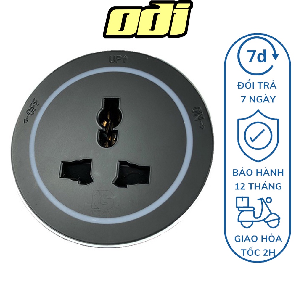 Ổ tiếp điện LED tròn đen 3 chấu Lgtech LG-GD19-07B | Shopee Việt Nam