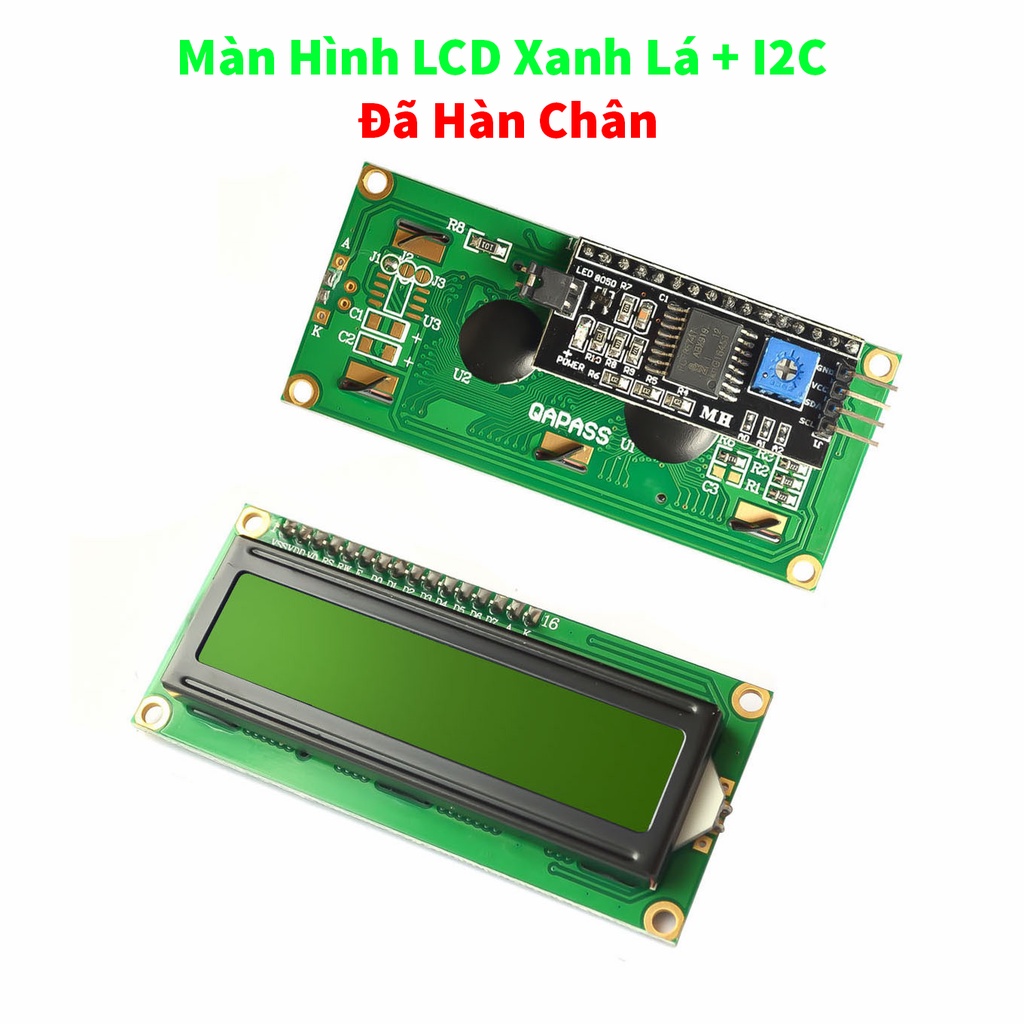 Màn Hình LCD 1602 5V + Mạch Chuyển Đổi I2C - LCD 1602 Xanh Lá/Xanh Dương | Shopee Việt Nam