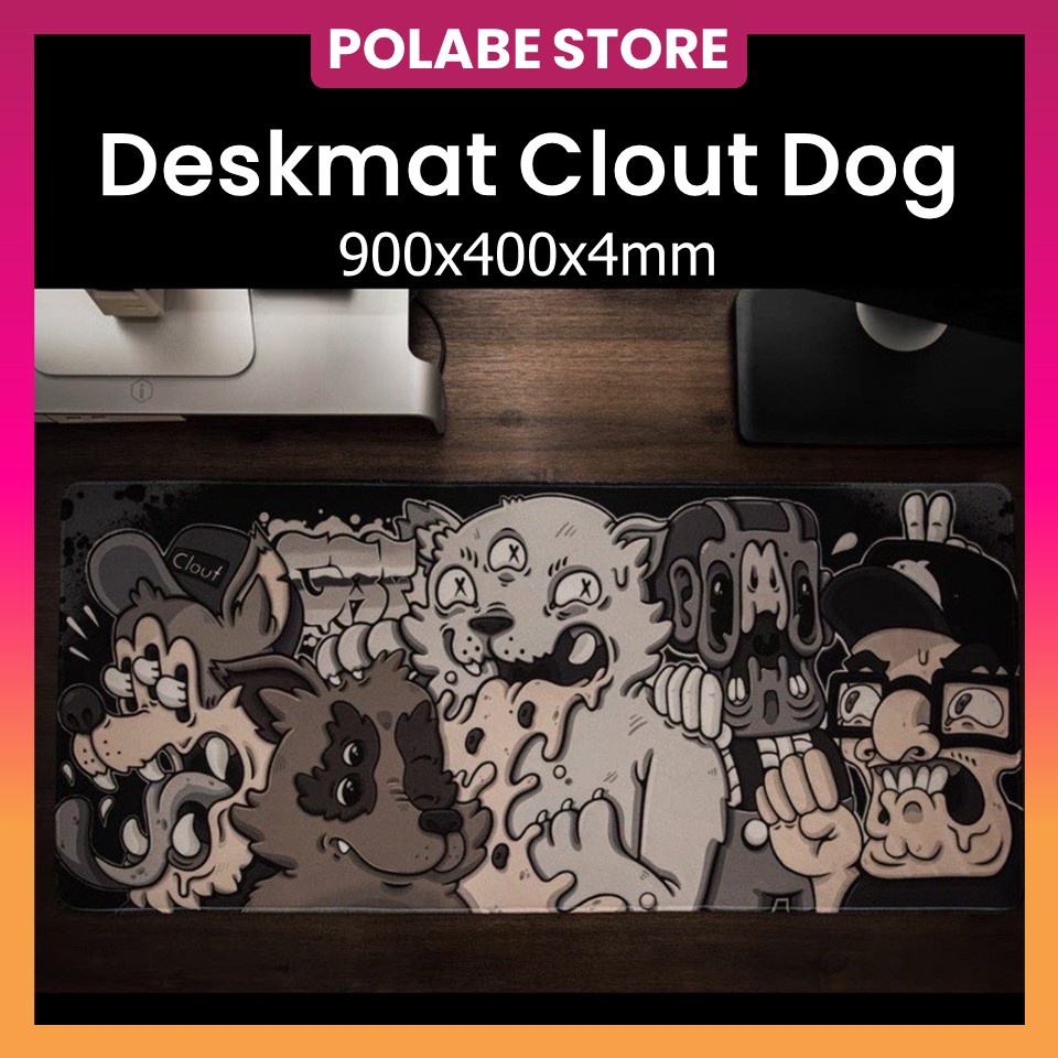 Deskmat Gaf Clout Dog Clone Lót Chuột Lót Bàn Phím 900x400x4mm Deskpad
