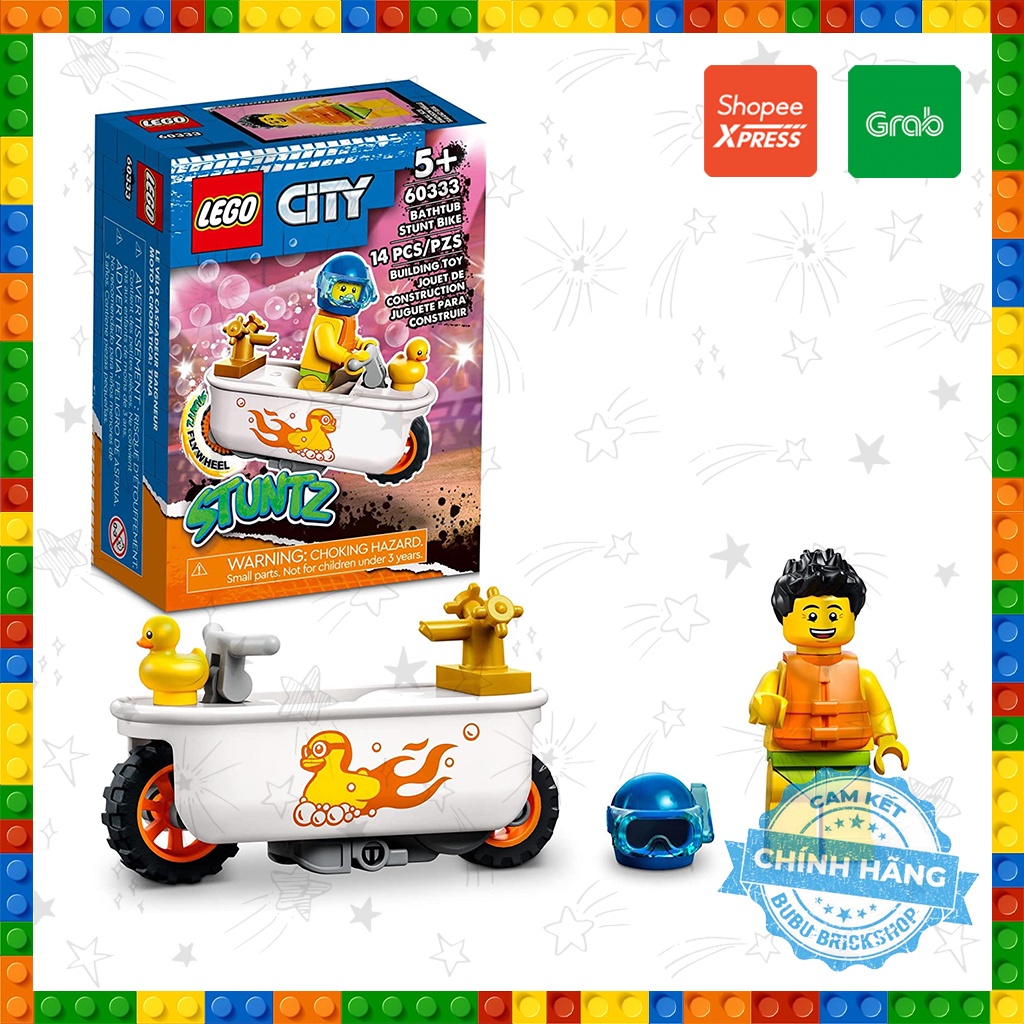 Lego City 60333 - Bathtub Stunt Bike - Bộ xếp hình Lego Xe mô tô bồn ...