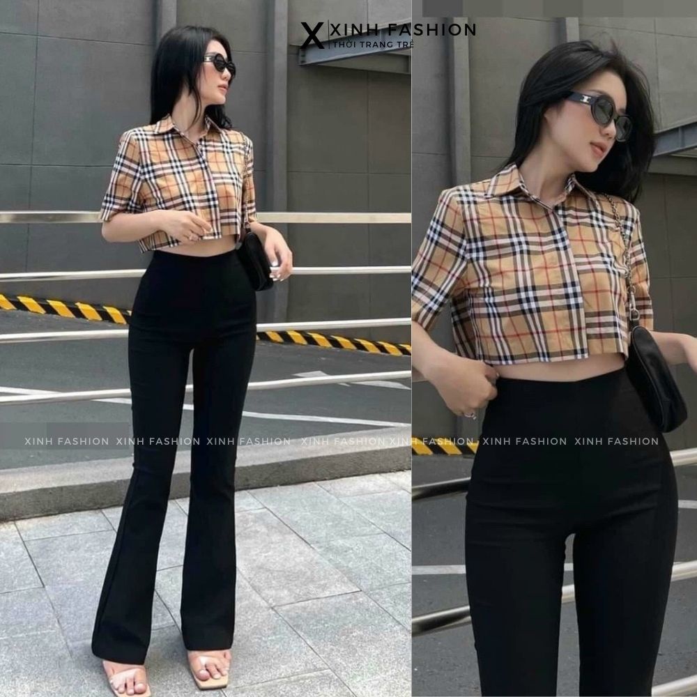 Quần ống loe cạp cao legging dáng dài, Quần legging nữ ôm ống loe dáng dài FREESHIP L056 ...