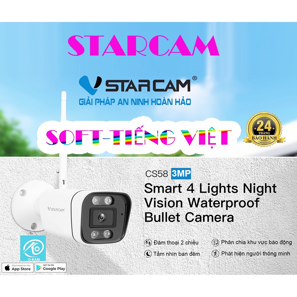 Camera IP Wifi STARCAM CS58 3MP Chính hãng | Shopee Việt Nam