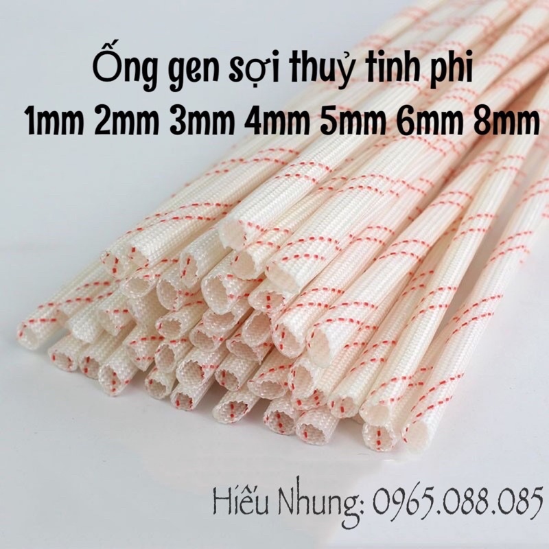 Gen cách điện sợi thủy tinh amiang chịu nhiệt các phi 1mm 2mm 3mm 4mm ...