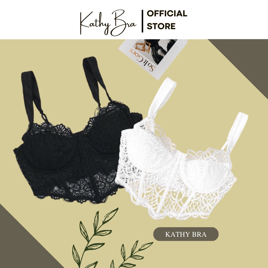 H04 Áo Bra Ren Bralette KATHY BRA Kiểu Dáng Corset Vạt Nhọn Dây Quai ...