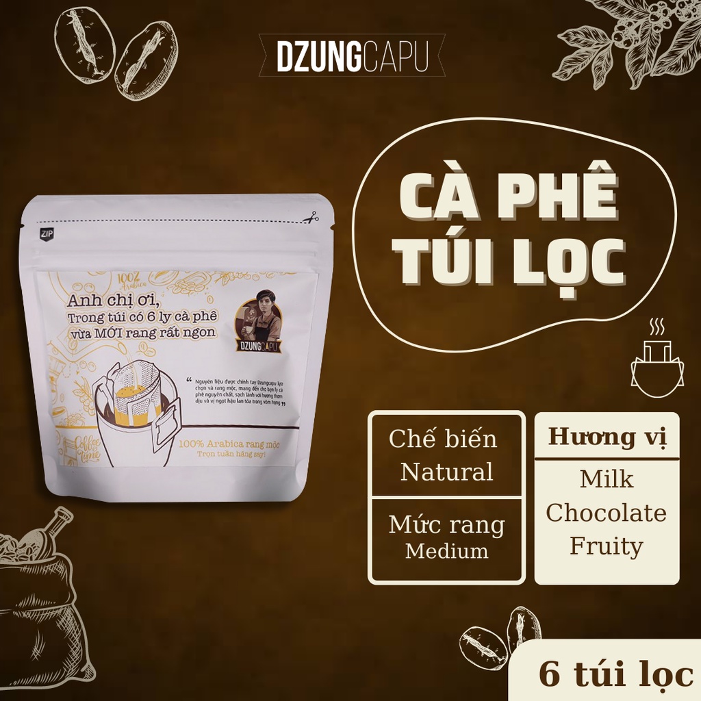 Cà phê phin giấy lọc Cầu Đất - Gói 6 phin lọc - Cà phê DzungCapu | Shopee Việt Nam