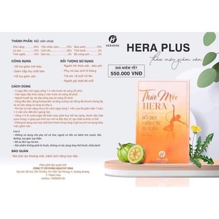 [ Mẫu mới ] Giảm cân HERA Plus chính hãng, thảo mộc hera hỗ trợ giảm ...