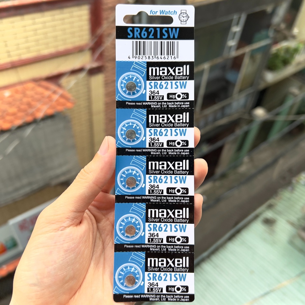 Vỉ 5 Viên Pin Đồng Hồ MAXELL SR626 / SR621 / SR521 / SR920 / SR927 ...