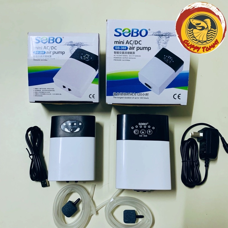 Máy sủi oxy TÍCH ĐIỆN 2 vòi SOBO SB-268 và SB-368 cho bể cá | Shopee ...