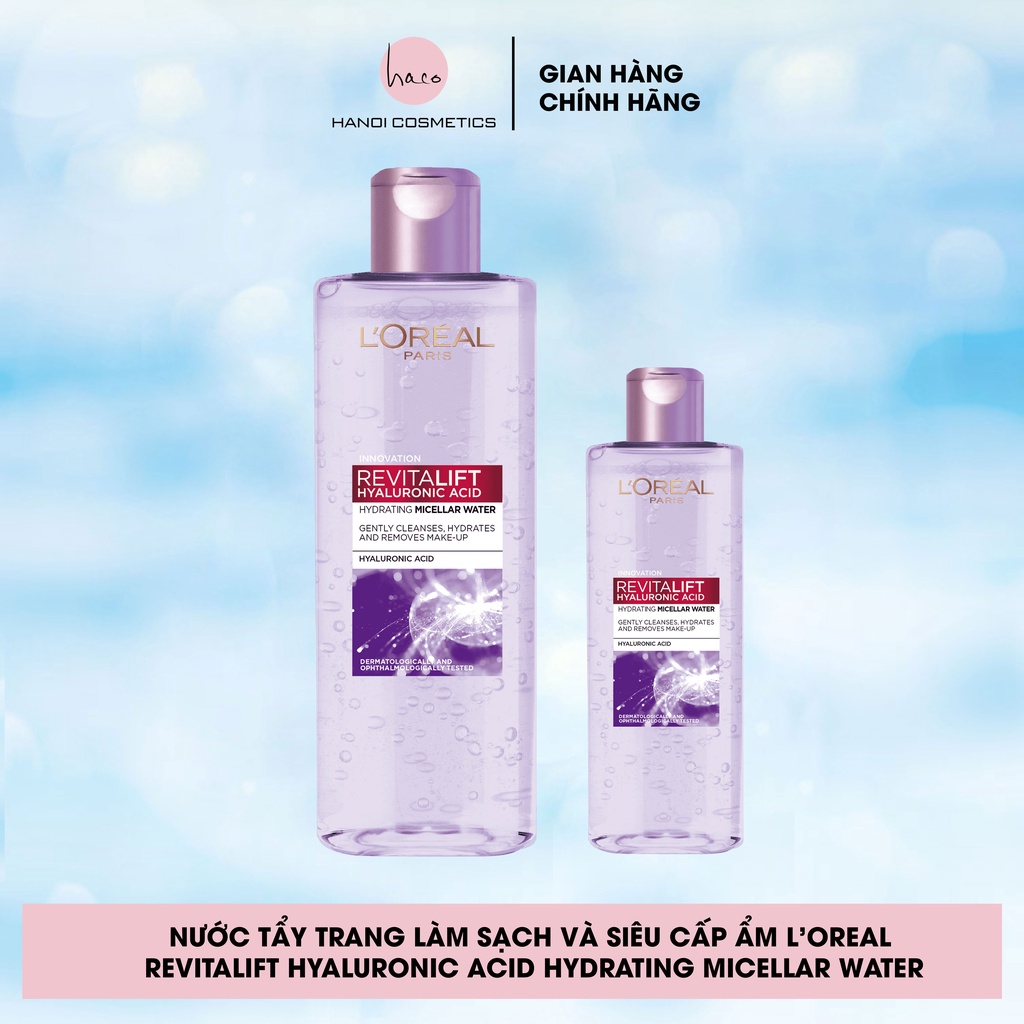 Nước Tẩy Trang L'Oreal Paris Giúp Căng Mịn Da Revitalift Hyaluronic Acid Micellar Water | Shopee ...