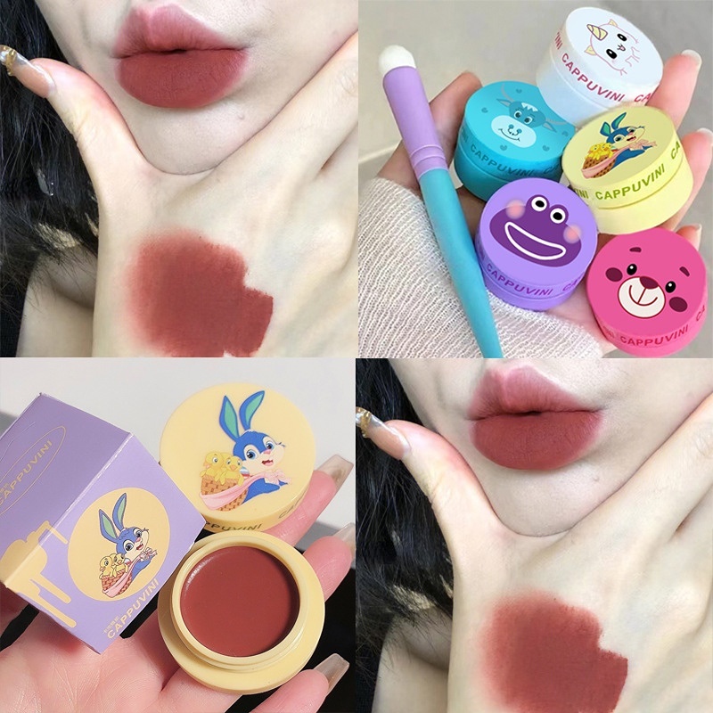 Son Môi CAPPUVINI Chất Nhung Lì Thiết Kế Vỏ Hình Động Vật Kèm Cọ Tiện ...