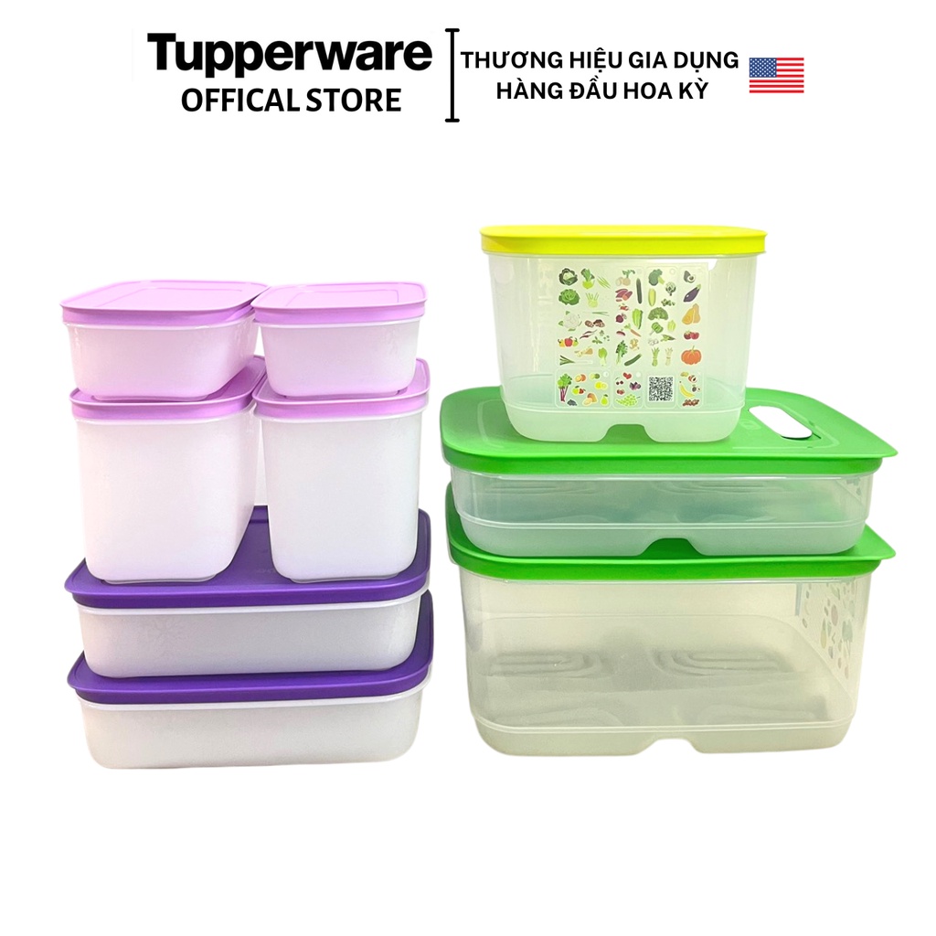 Combo hộp trữ đông và trữ mát Tupperware Violet Ventsmart - Bảo hành ...