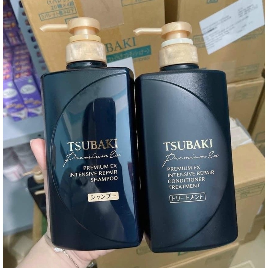 Gội xả Phục hồi hư tổn nặng & giảm gãy rụng Tsubaki Premium EX Intensive Repair 490ml/chai ...