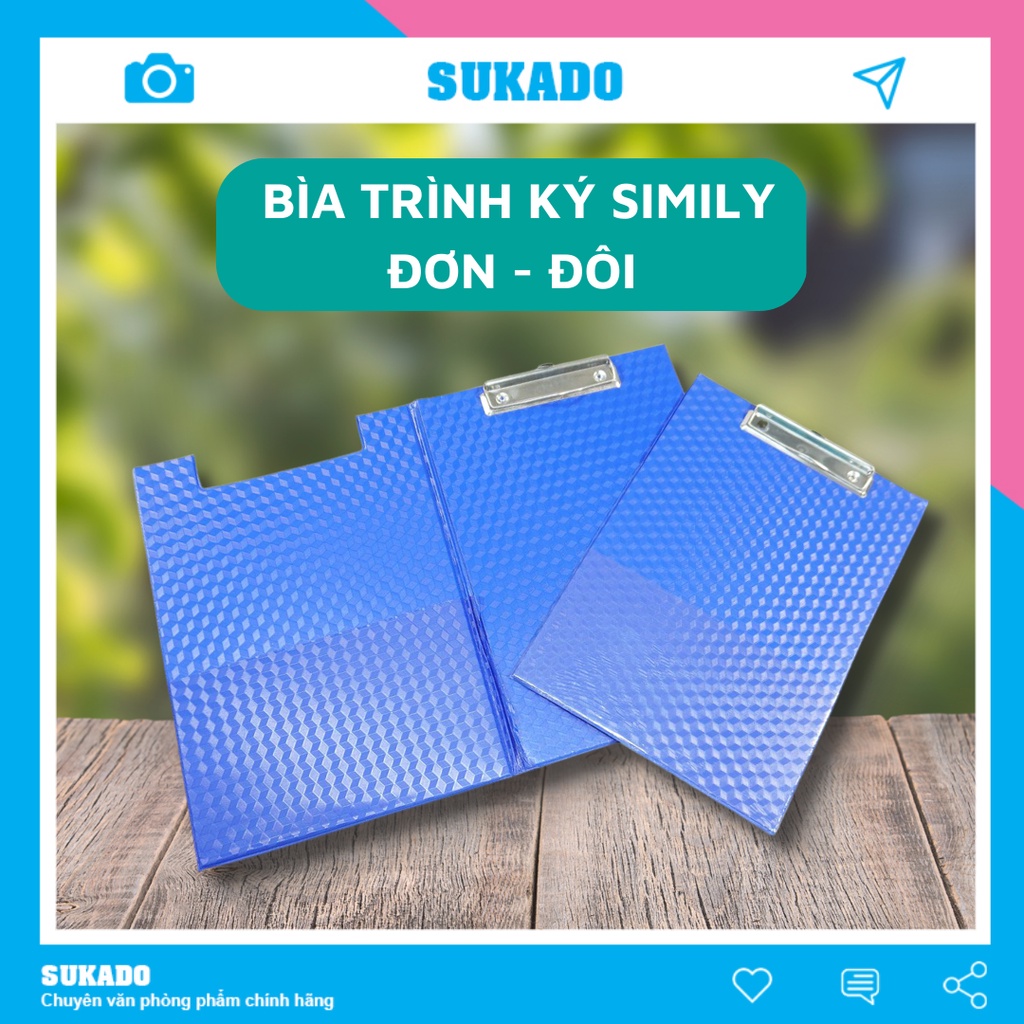 Bìa trình ký A4 kẹp tài liệu đôi Simily sọc caro SUKADO | Shopee Việt Nam