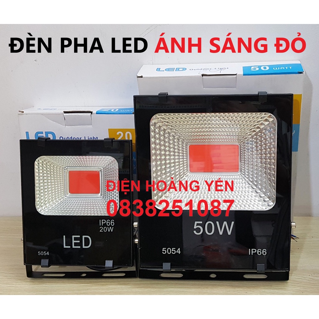 Đèn Pha Led 20W 50W 5054 Chip COB ÁNH SÁNG ĐỎ | Shopee Việt Nam