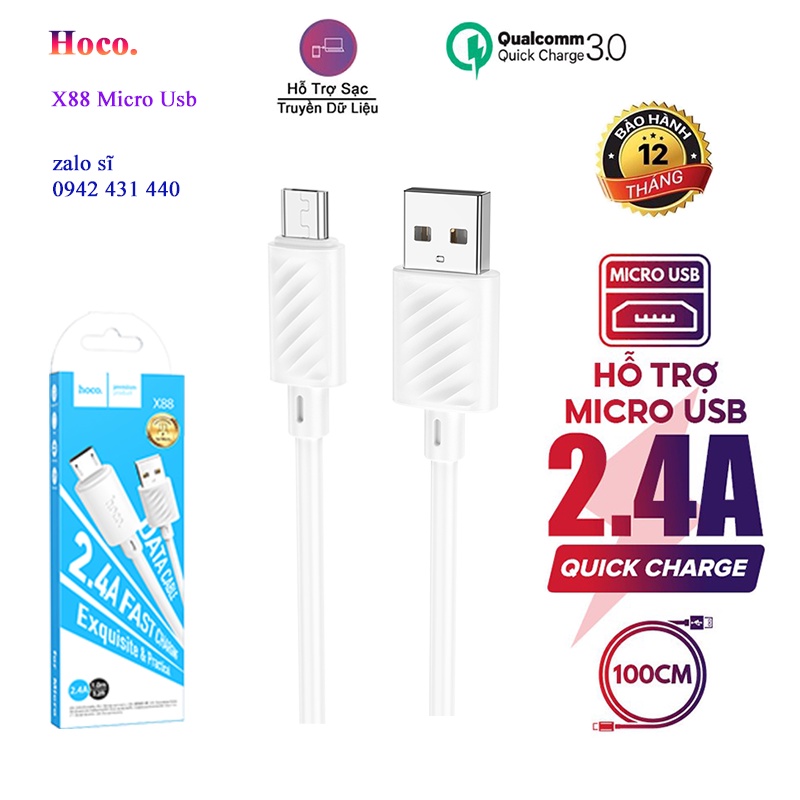 Cáp Sạc Nhanh Chống Đứt Siêu Bền Hoco X88 Cổng Usb To Micro Chính Hãng ...