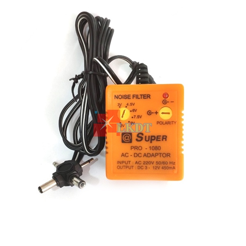 Nguồn Adapter đa năng SUPER 1080 450MA 3-12V đầu ra đảo cực được dùng ...