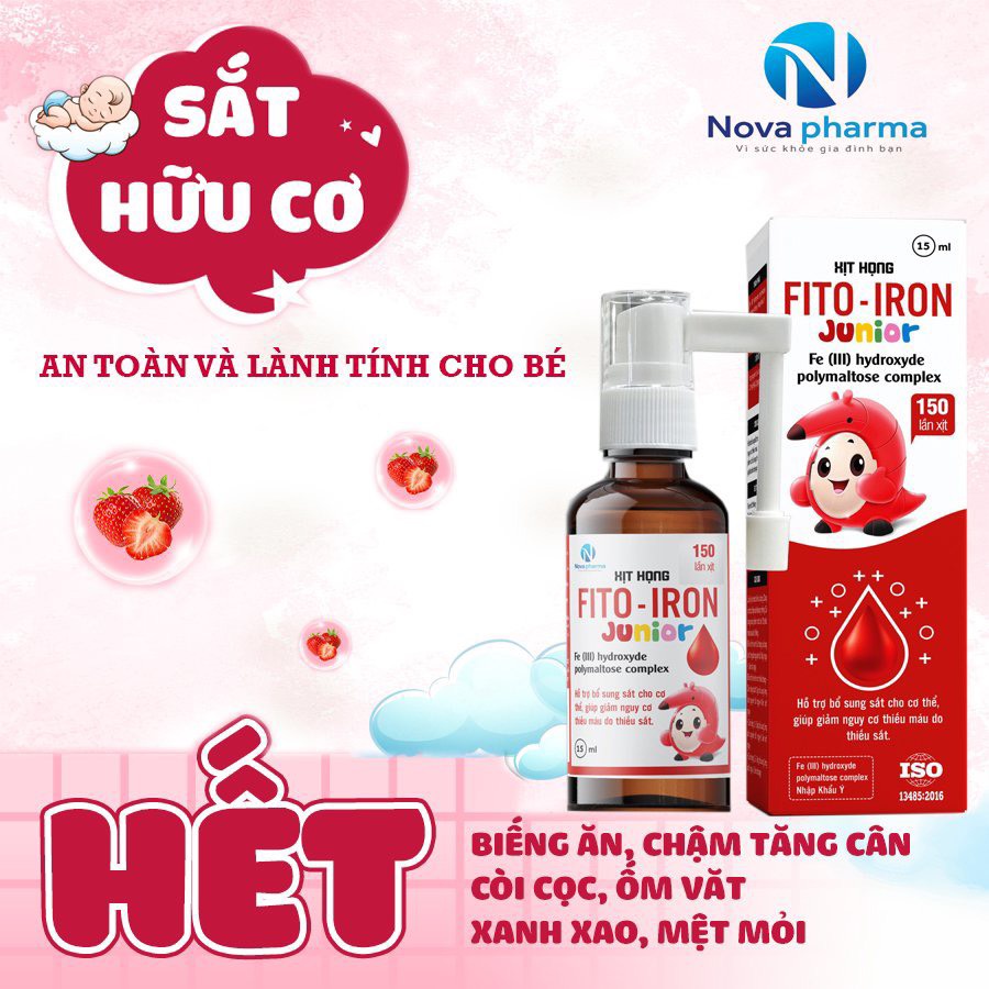 Xịt bổ sung Sắt FITO IRON Junior bổ sung Sắt cho trẻ sơ sinh Tặng kèm 1 ...