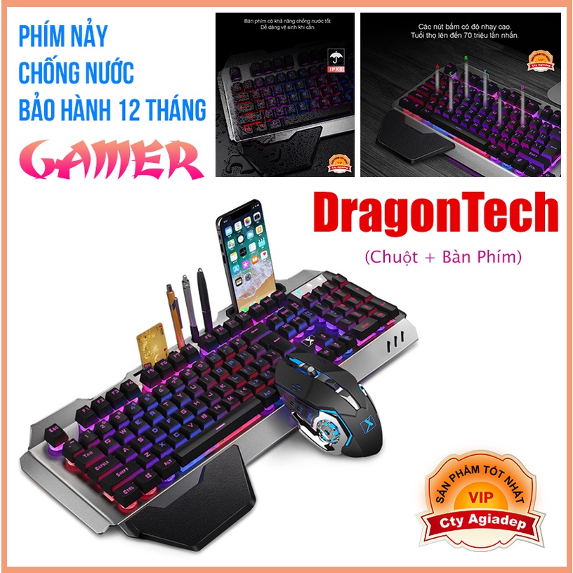 Bộ bàn phím + chuột phát sáng nhiều màu sắc Không dây - Pin sạc Dragontech | Shopee Việt Nam