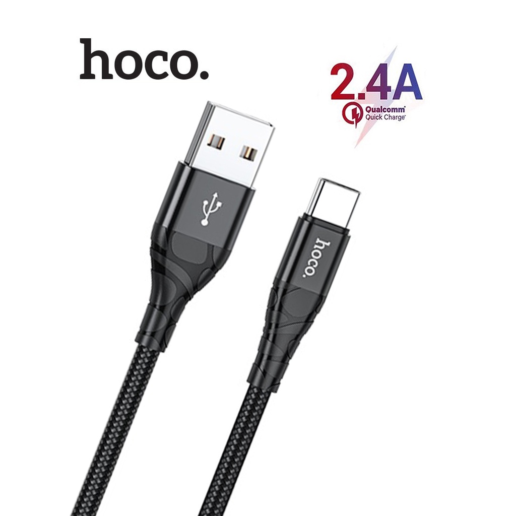 Cáp sạc 2.4A Hoco DU02 Type-C dây bền dù chống đứt dài 1M cho Android ...